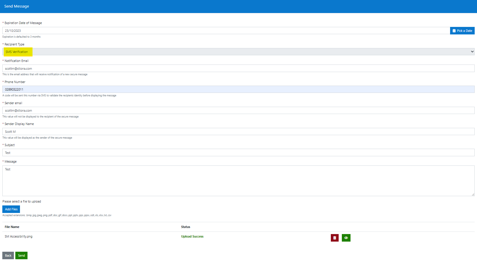 SMS Verification Flow